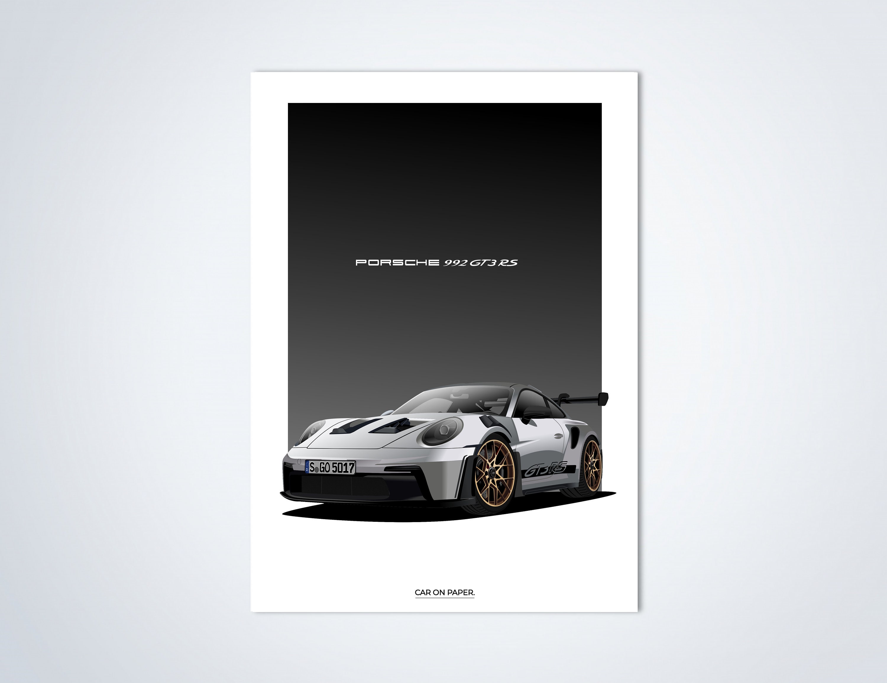 Porsche 911 GT3 RS, Porsche Picture, Porsche GT3 Art, 50 X 70 Cm (18" X ...