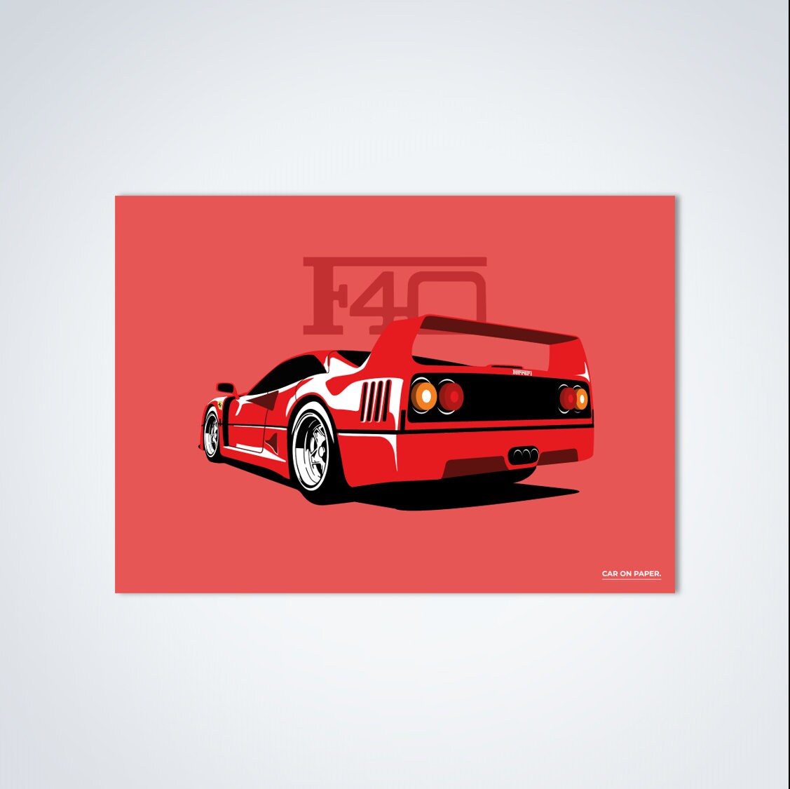 Ferrari Poster, Ferrari F40 Poster, Car Posters, Ferrari F40. 50 X 70cm ...