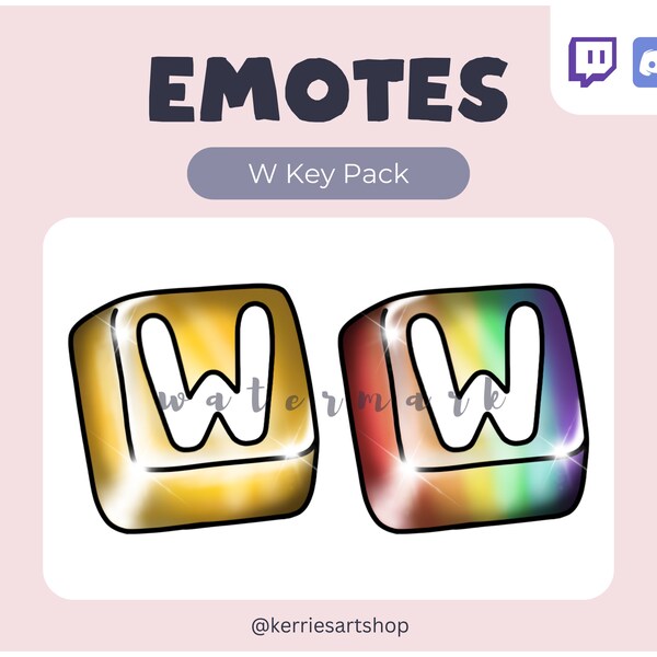 W Keyboard Twitch Emote - Etsy