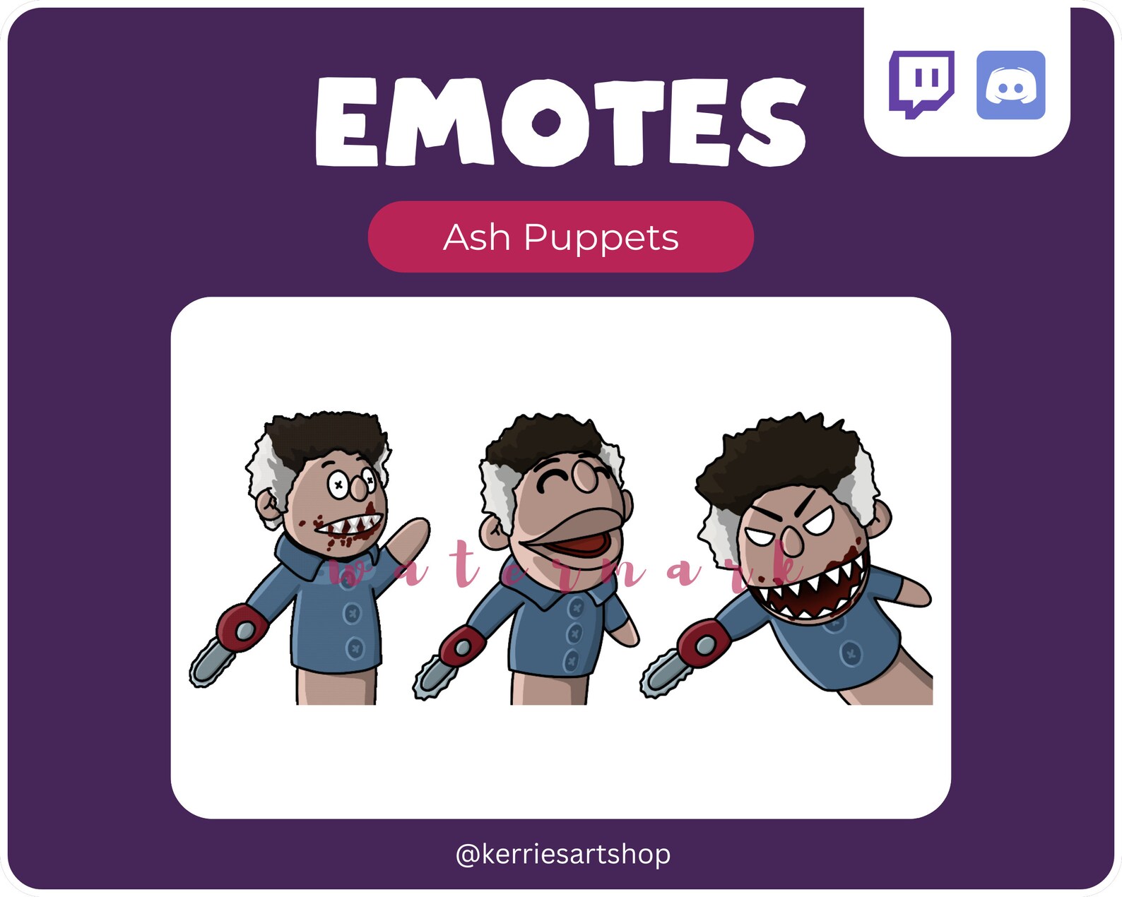 Ash Emotes Ash Williams DBD Emotes Dead by Daylight Twitch Emotes Sub ...