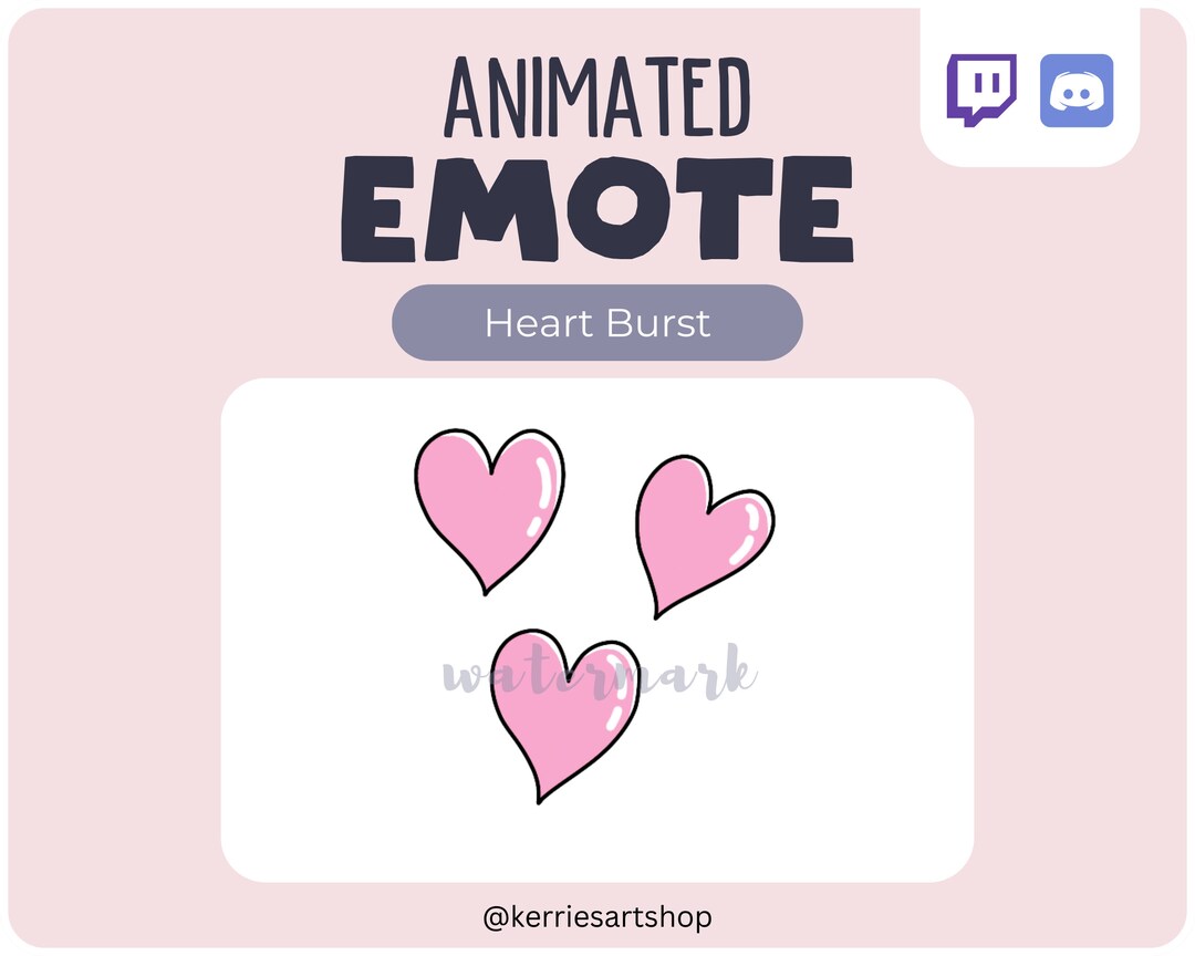 Animated Heart Emote Heart Burst Emote Love Emote Cute - Etsy