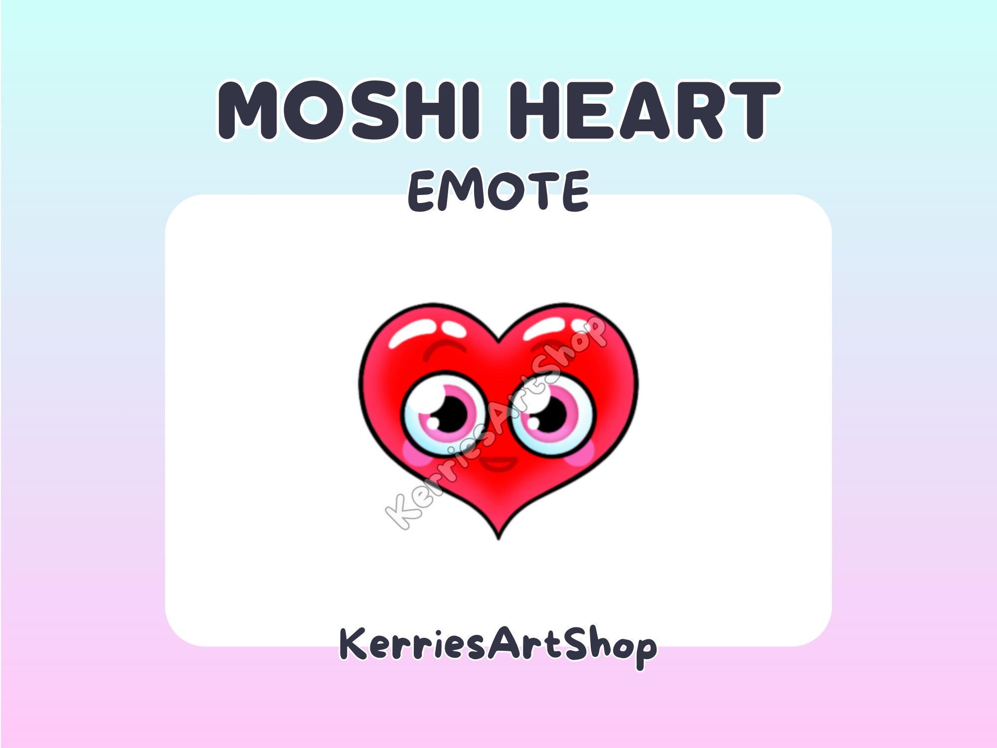 Cute Heart Emote Heart Face Heart Emote Love Emote Kawaii Heart Emote ...