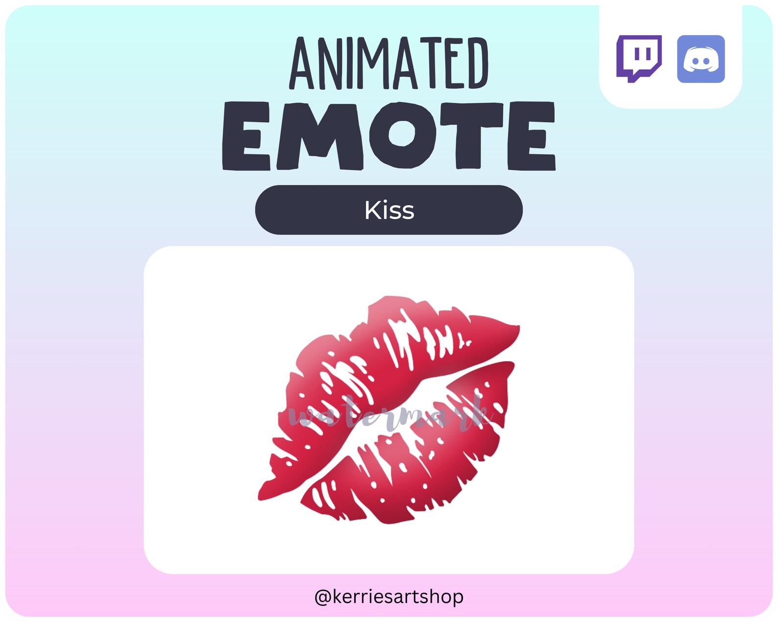Animated Kiss Emote Red Lips Kissing Emote Kissy Lips Red Lipstick Kiss ...