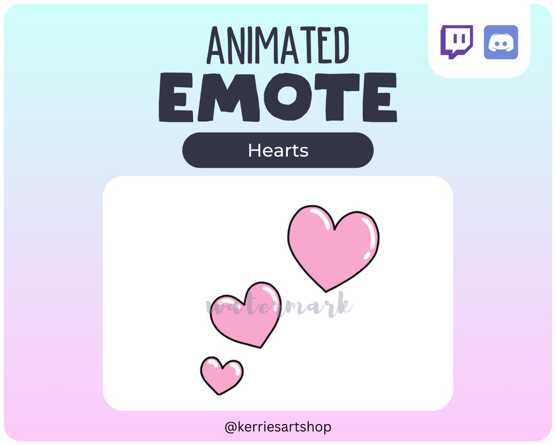 Animated Heart Emote Love Emote Cute Heart Emote Heart Float Emote ...