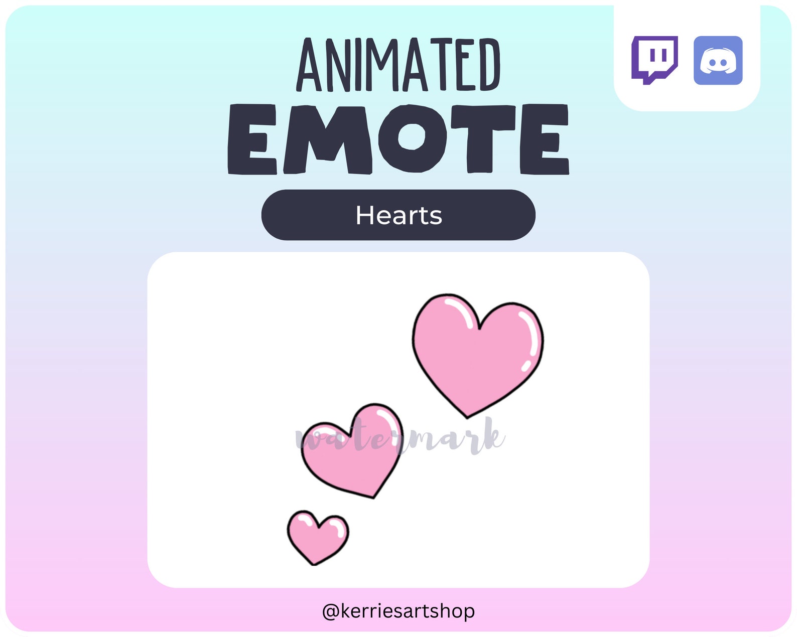 Animated Heart Emote Love Emote Cute Heart Emote Heart Float Emote ...
