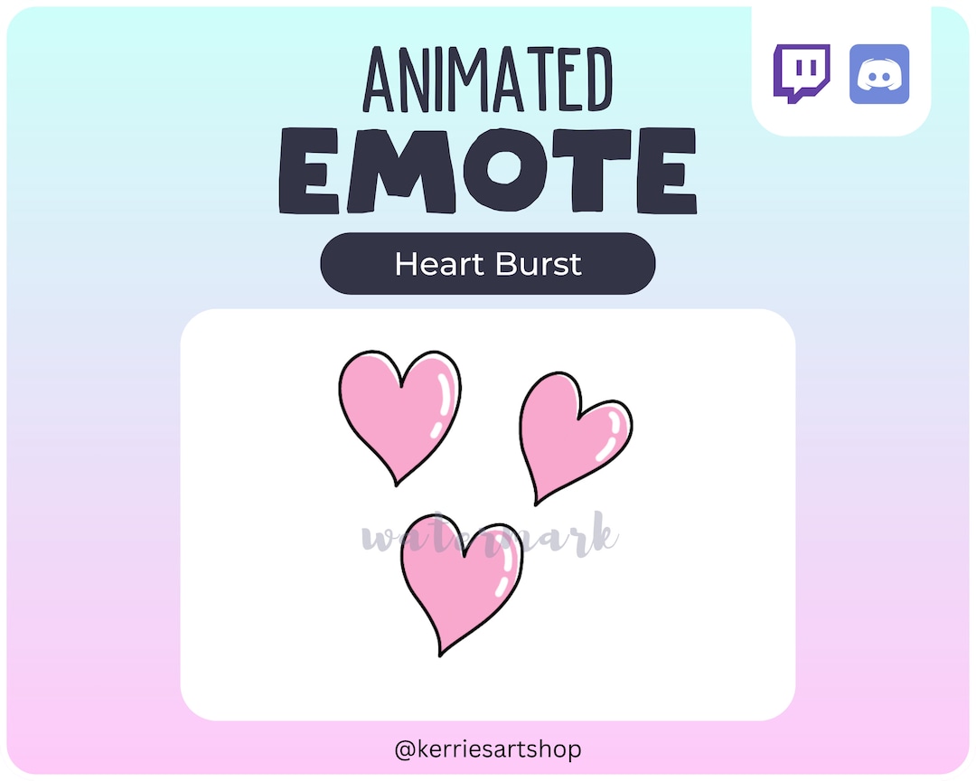 Animated Heart Emote Heart Burst Emote Love Emote Cute - Etsy