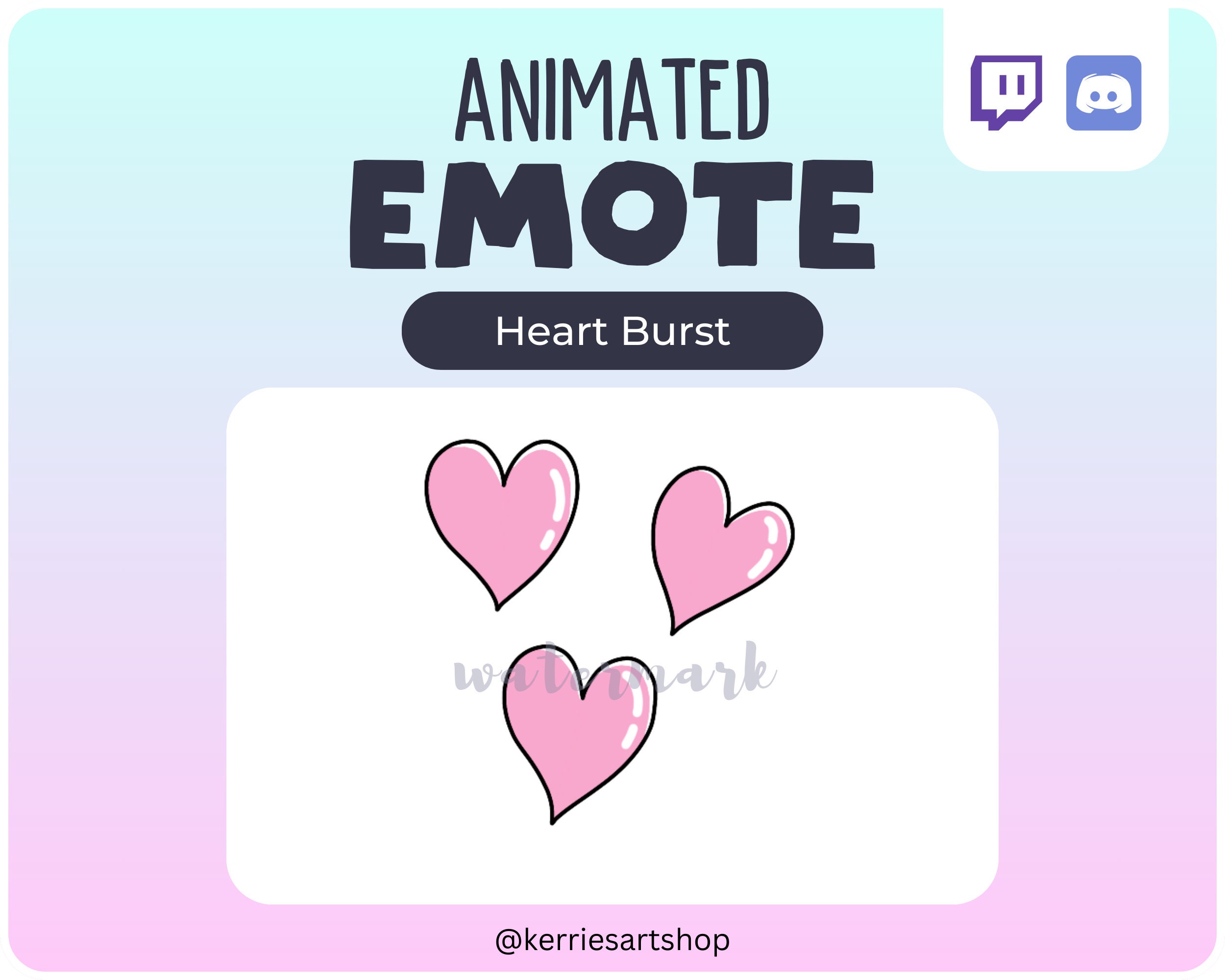 Animated Heart Emote Heart Burst Emote Love Emote Cute - Etsy