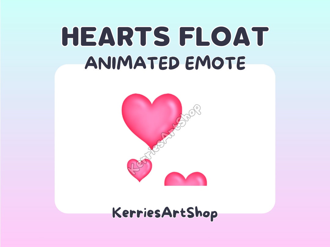 Animated Heart Floating Emote | Animated Love Emote | Animated Pink ...