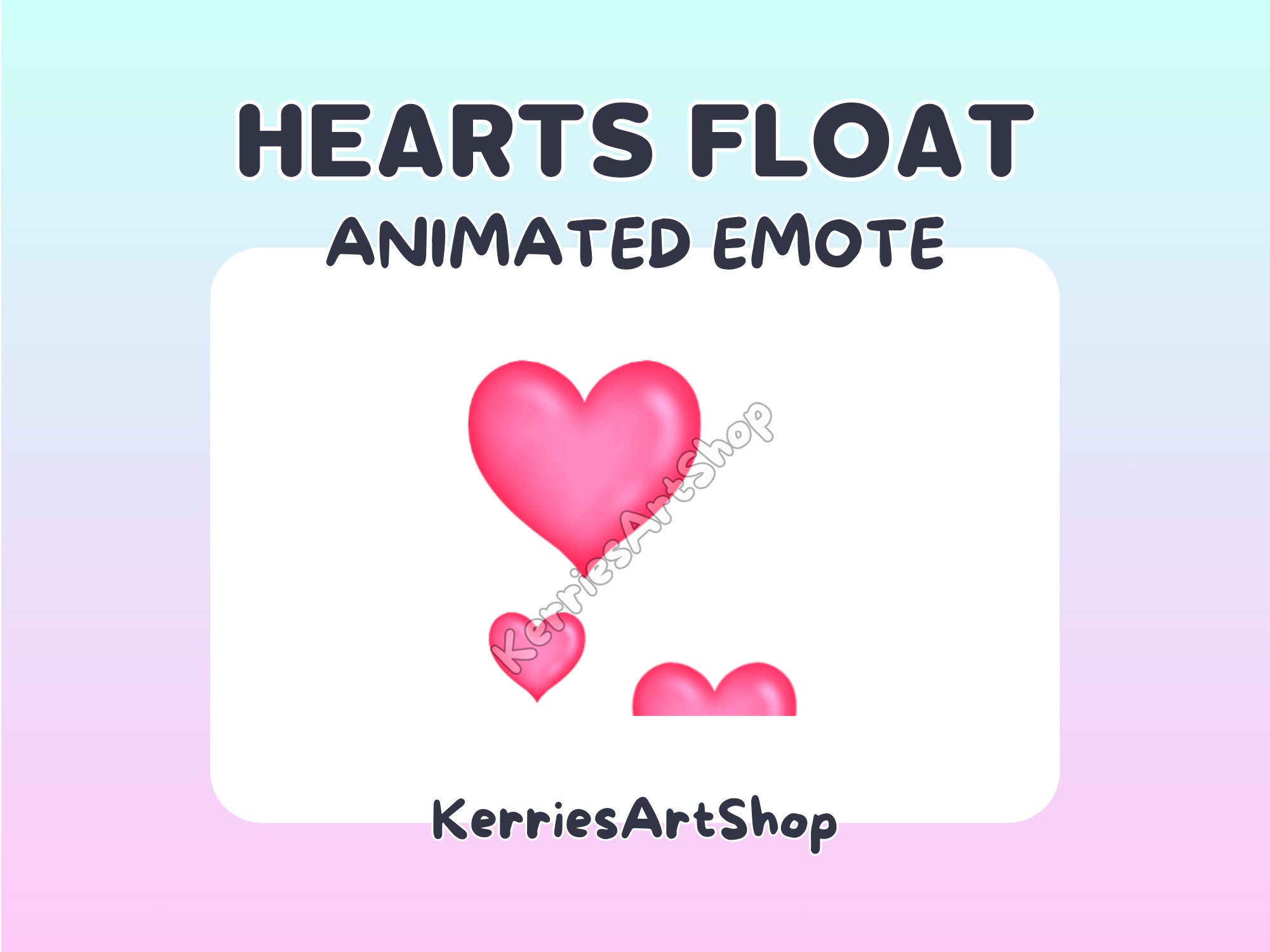 Animated Heart Floating Emote | Animated Love Emote | Animated Pink ...
