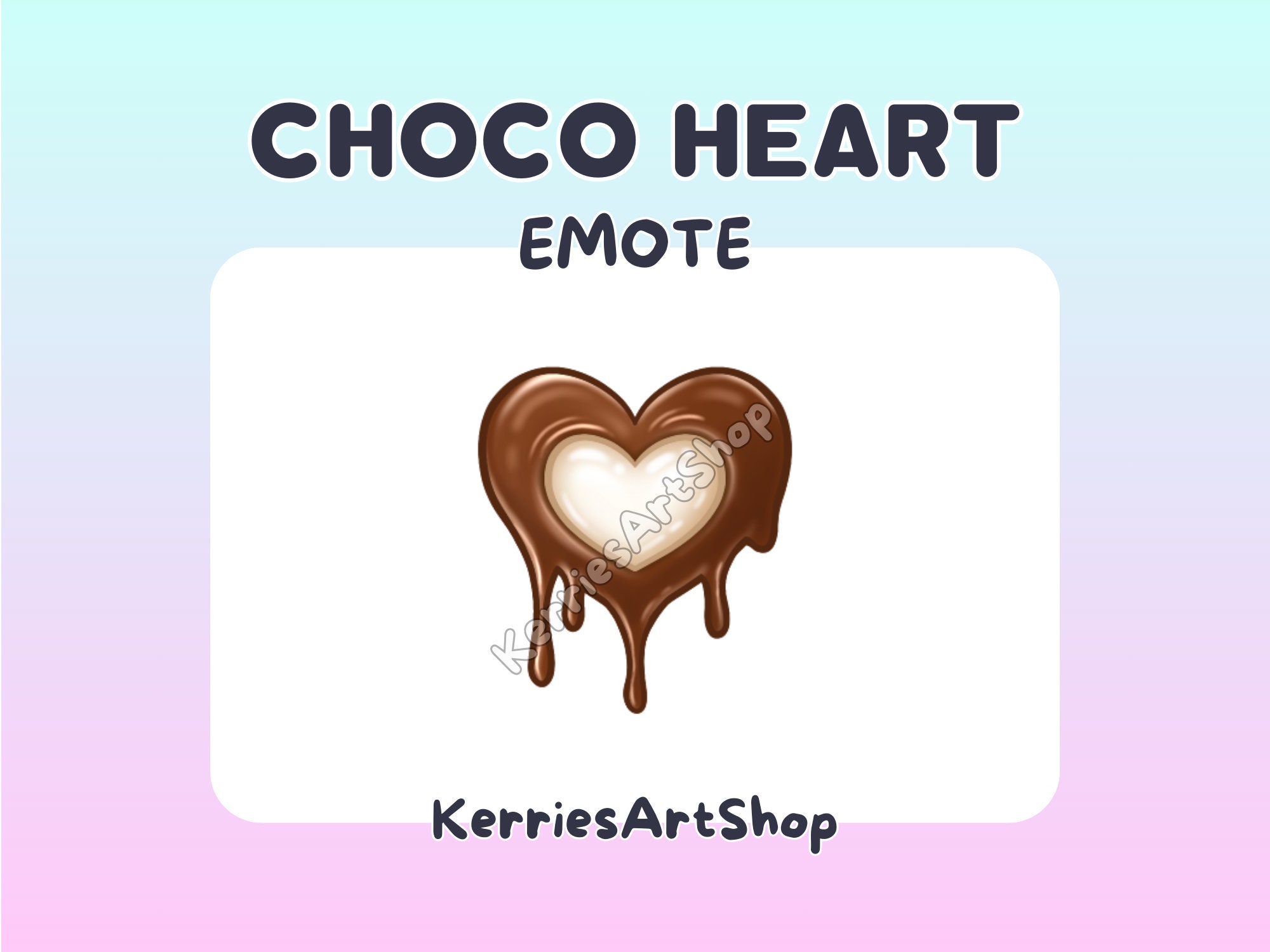 Chocolate Heart Emote | Chocolate Melting Heart Emote | Love Emote ...