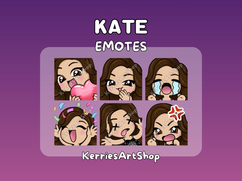Brown Hair Girl Chibi Emotes DBD Kate Denson Emotes Dead by Daylight ...