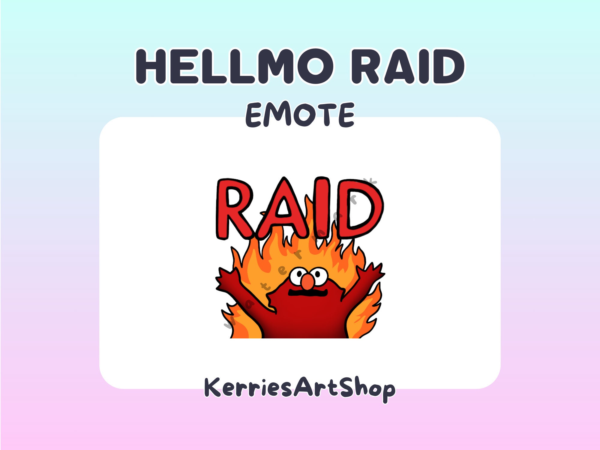 Animated Elmo Meme Emote Fire Elmo Raid Emote Hellmo Emote Funny Raid ...