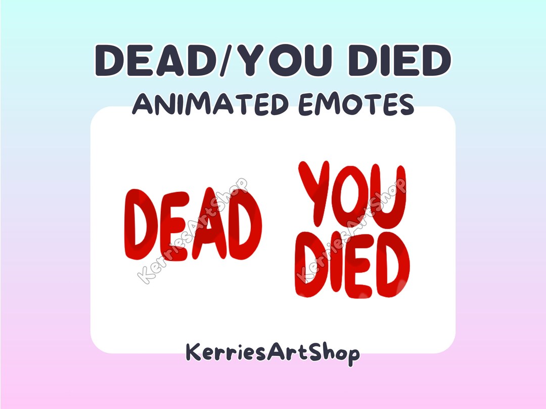 You Died Animated Emote | Blood Dripping Emote | Animated Word Emote ...