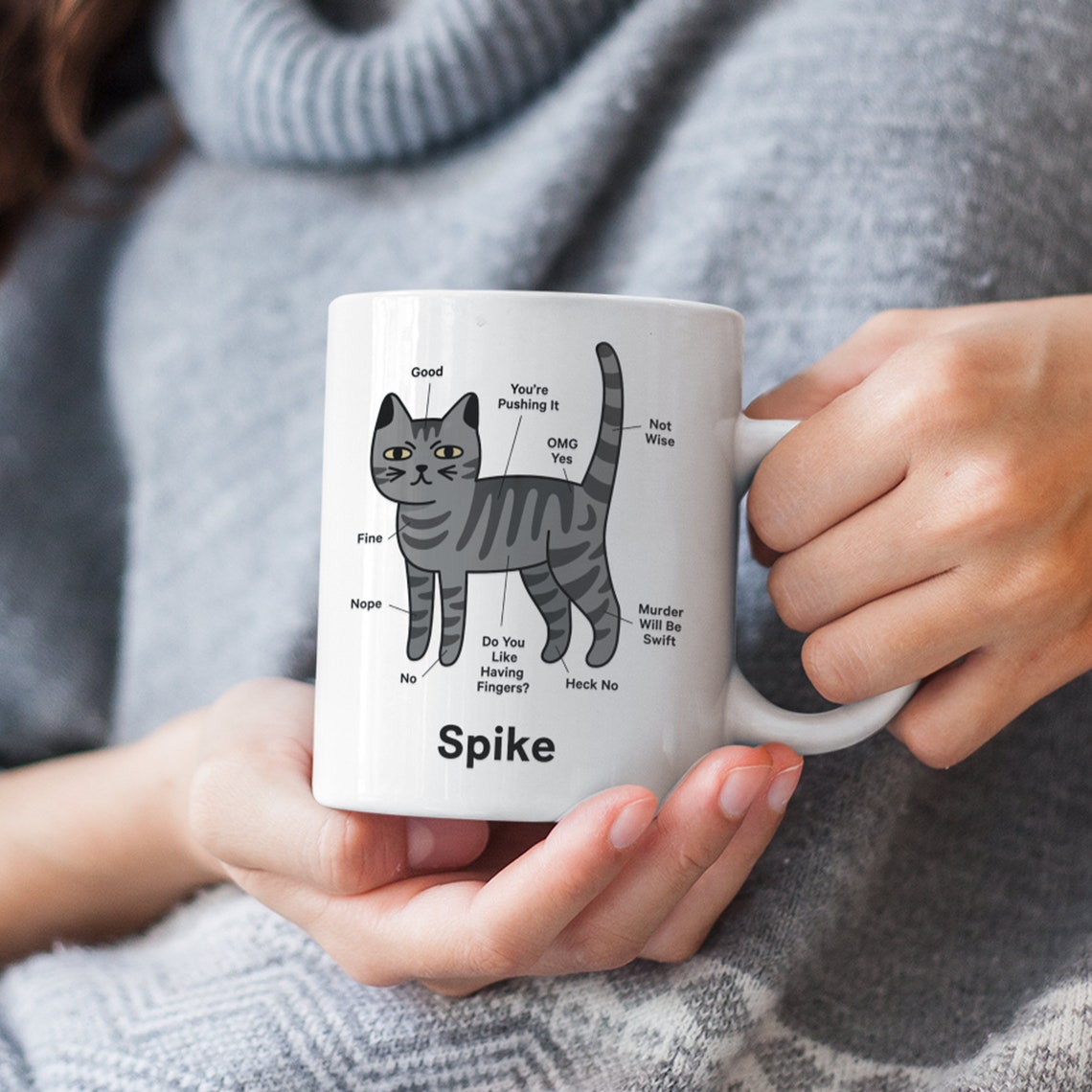 Custom Tabby Cat Diagram Mug | Personalized Tabby Cat Mug | Funny Gift ...