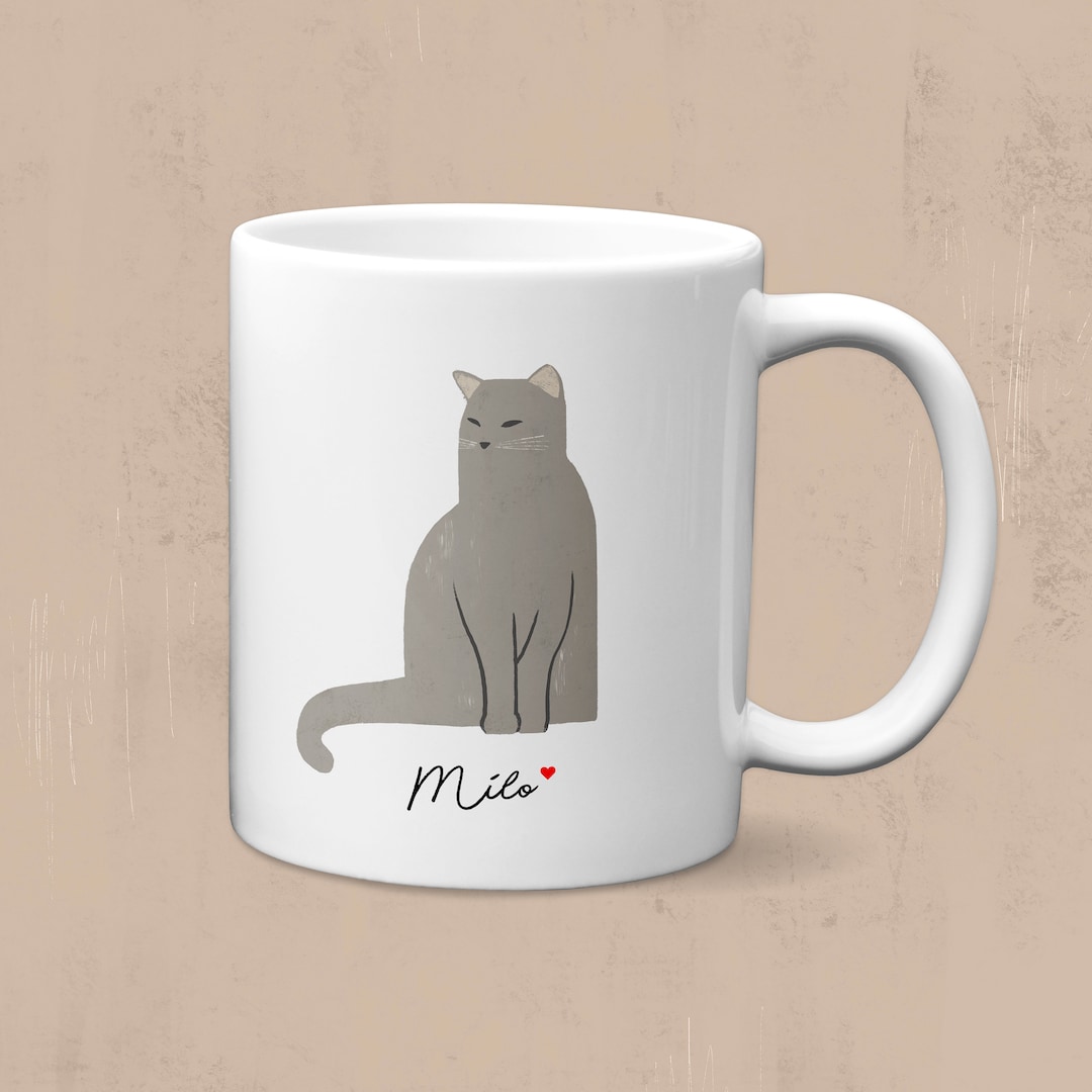 Custom Russian Blue Cat Mug | Personalized Russian Blue Mug | Modern ...