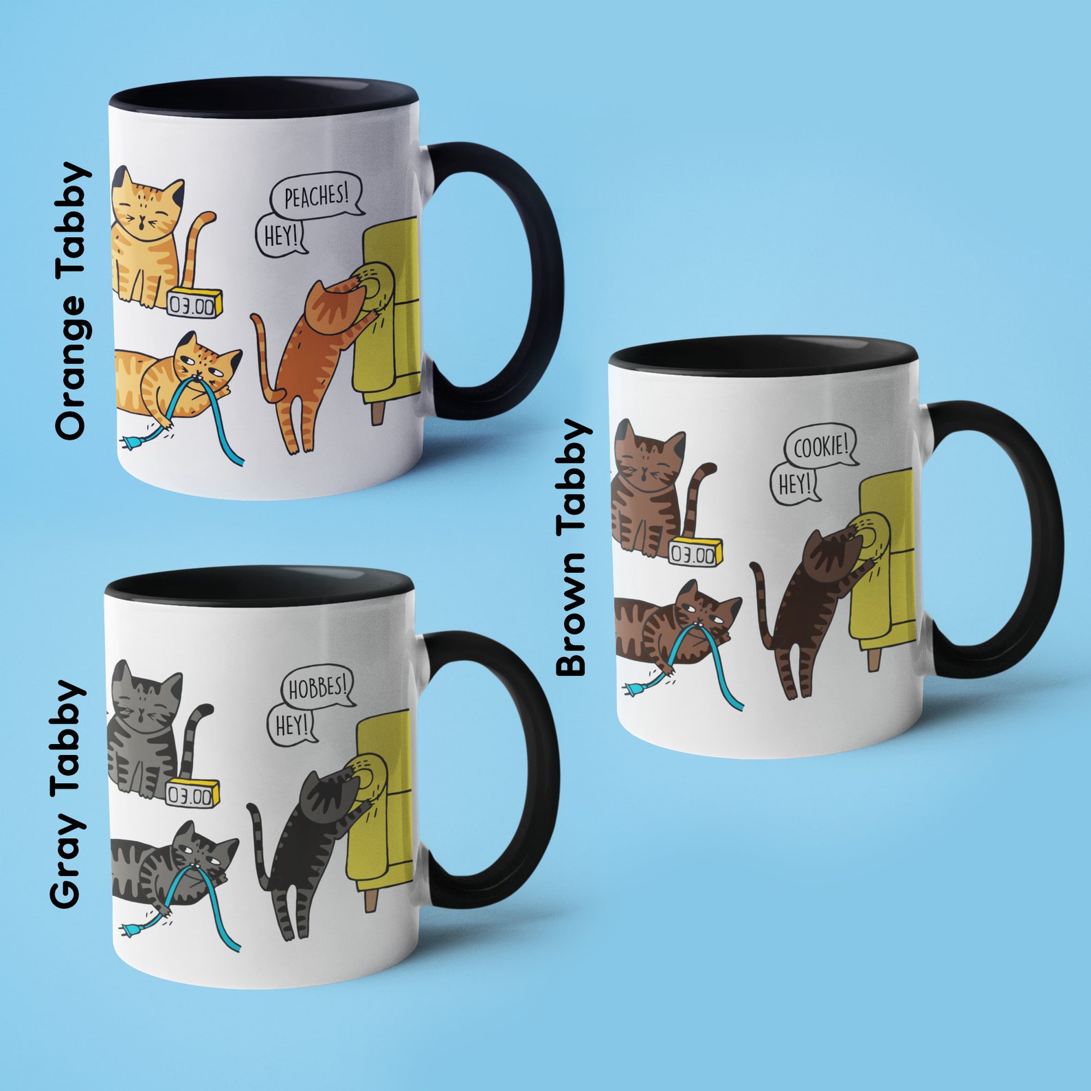 Custom Tabby Cat Mug Personalized Tabby Cat Mug Funny Gift - Etsy