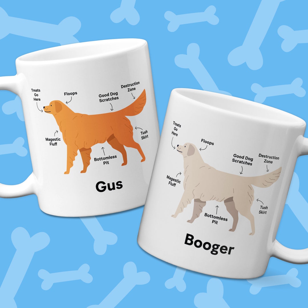 Custom Golden Retriever Diagram Anatomy Mug Personalized Dog Mug Golden ...