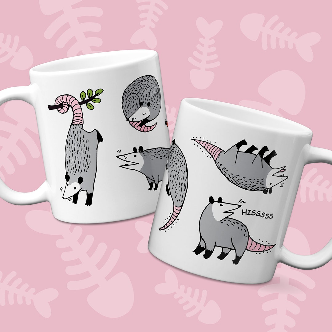 Possum Illustration Mug | Cute Modern Minimalist Gift for Possum Lovers ...