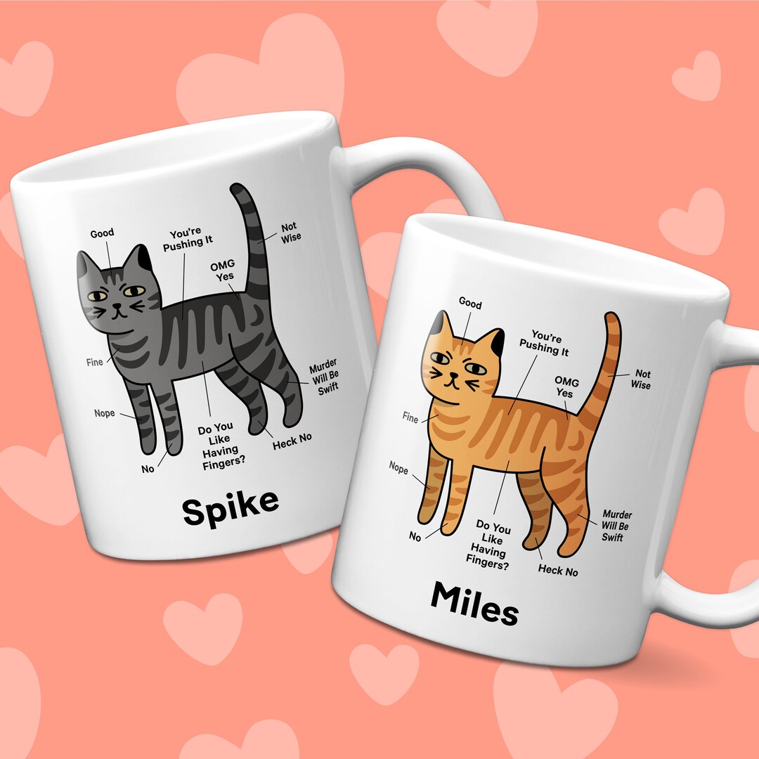 Custom Tabby Cat Diagram Mug | Personalized Tabby Cat Mug | Funny Gift ...
