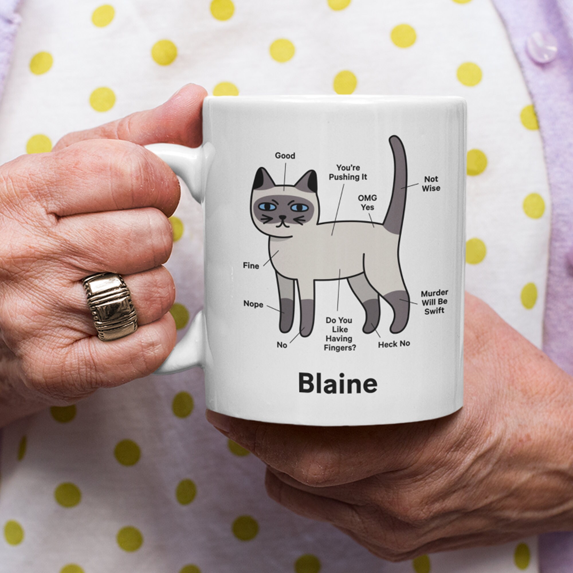 Custom Siamese Cat Diagram Mug Personalized Siamese Cat Mug - Etsy