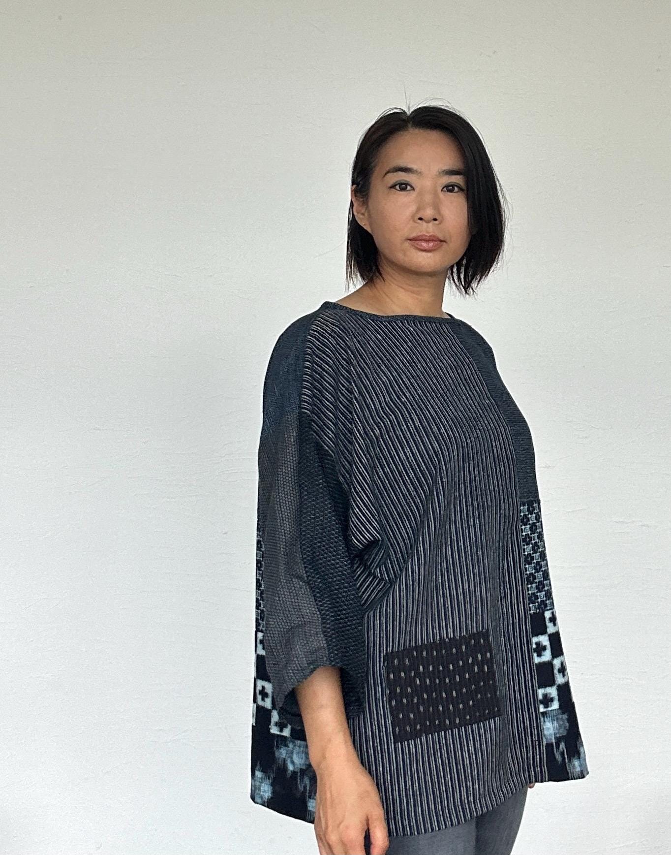 Patchwork Wide T-shirt Emiko 100% Cotton - Etsy