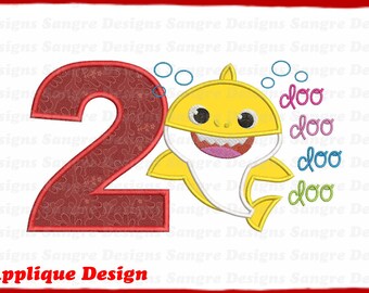 Baby Shark Applique | Etsy