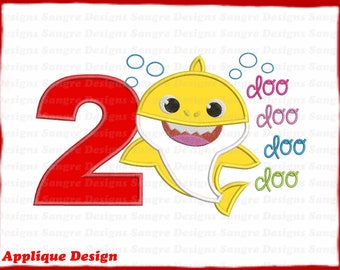 Baby Shark Applique | Etsy