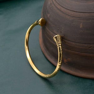 Engraved Cuff Rustic Solid Brass Bracelet, Gold Brass Bracelet ...