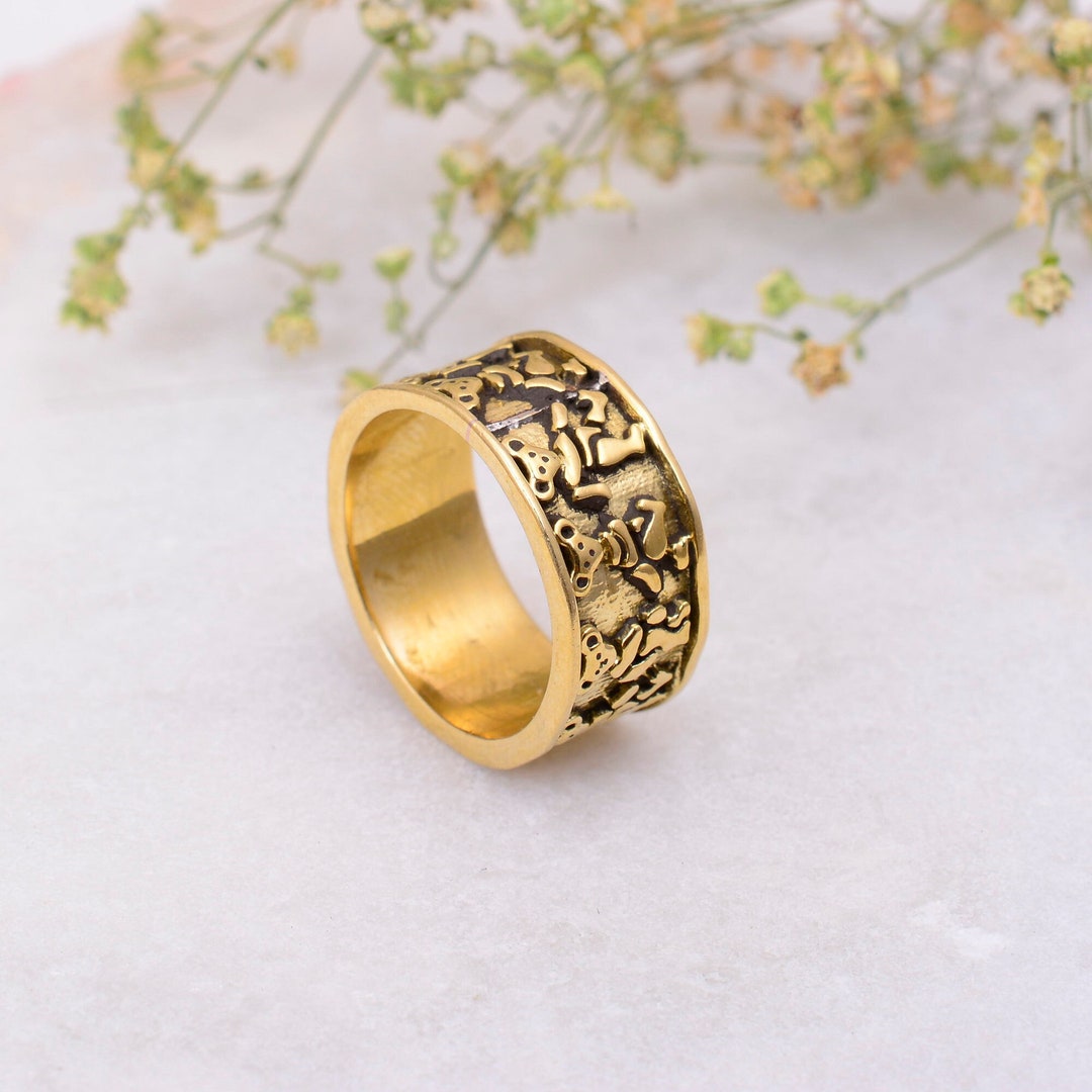 Gold Bear Ring, Midi Bear Band, Dancing Teddy Bear Gold Ring, Band Ring ...