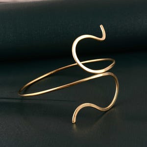 Gold Brass Snake Design Arm Cuff, Armlet Wire Wrapped Arm Cuff ...