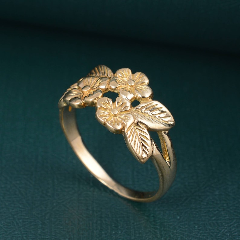 Floral Ring Brass Ring Flower Ring Multi Flower Ring - Etsy