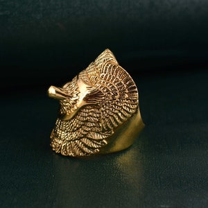 Golden Eagle Ring, Eagle Jewelry, Gold Bird Ring, King of Sky Ring ...