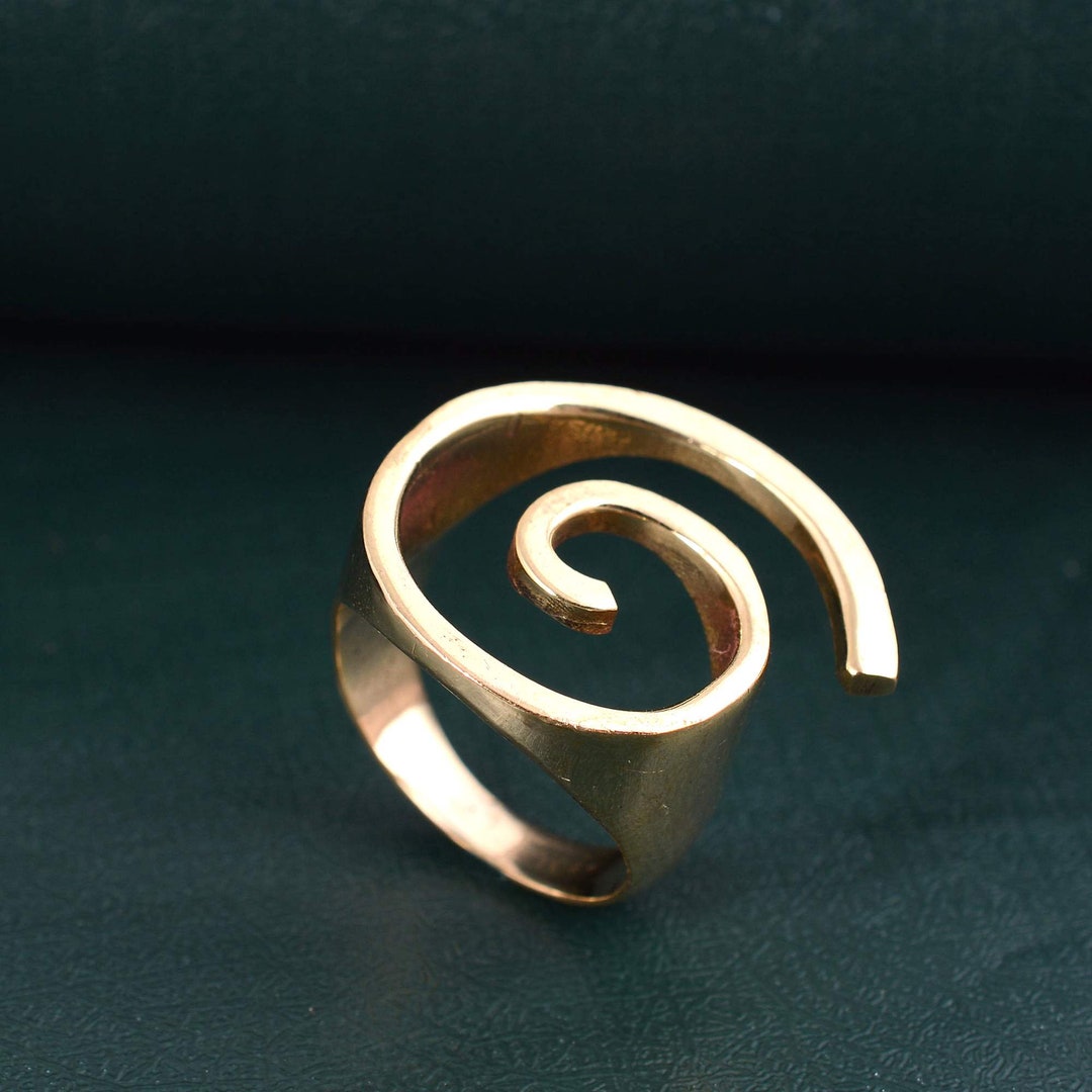 Gold Spiral Ring, Hypnotic Ring, Promise Ring, Dainty Ring, Boho Ring ...