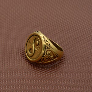 Gold Ying Yang Ring, Tribal Ring, Enamel Ying Yang Ring, Statement Ring ...