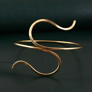 Gold Brass Snake Design Arm Cuff, Armlet Wire Wrapped Arm Cuff ...