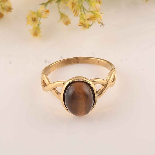 Tiger Eye Ring - Etsy