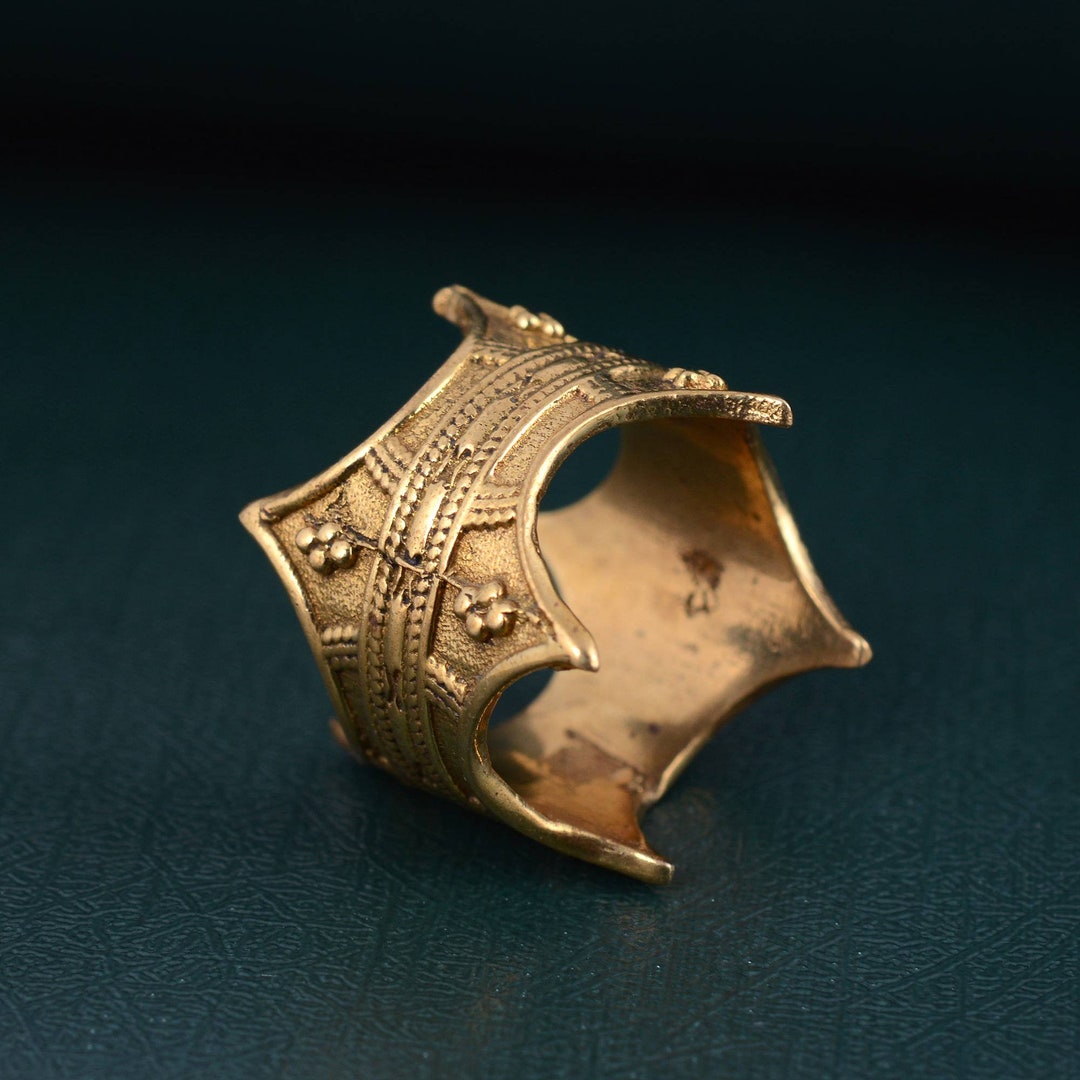 Gold Ring, Krone Statement Ring, Messing Ring, Gold Krone Band ...