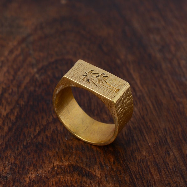 Tree Signet Ring - Etsy