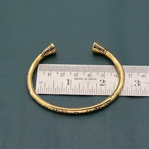 Engraved Cuff Rustic Solid Brass Bracelet, Gold Brass Bracelet ...