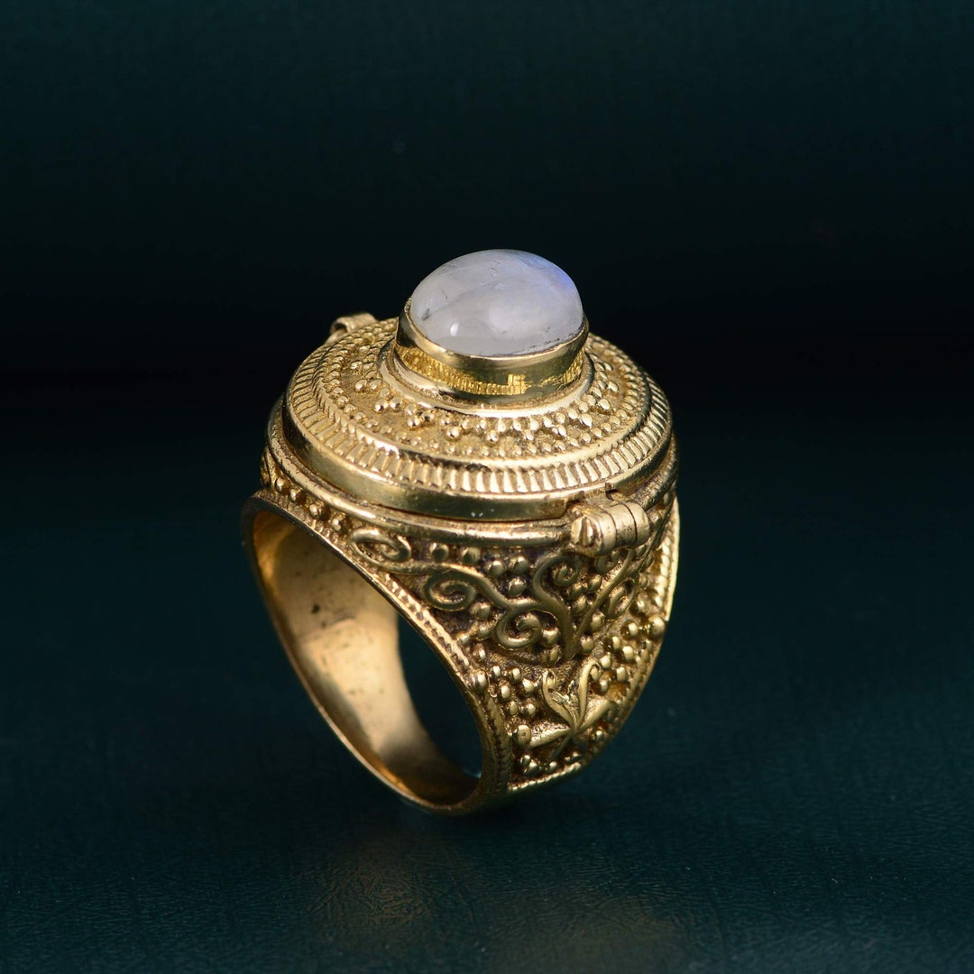Moonstone Poison Ring, Moonstone Ring, Poison Ring, Poison Jewelry ...