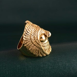 Golden Eagle Ring, Eagle Jewelry, Gold Bird Ring, King of Sky Ring ...