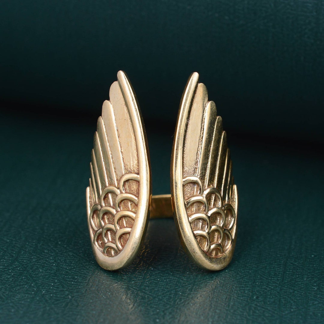 Gold Wings Ring, Angel Wing Rings for Women, Ring for Her, Handmade ...