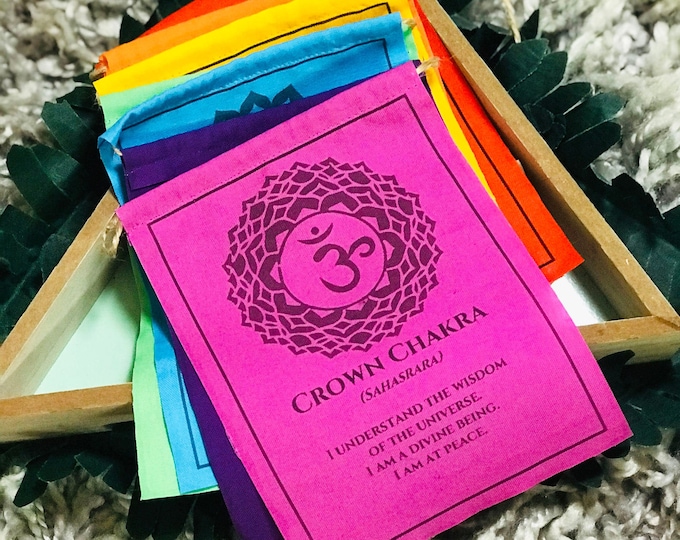Large Seven Chakra Prayer Flags - Etsy