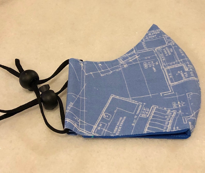 Handmade Face Mask Architecture Mask, Construction Mask, Blueprint Mask ...