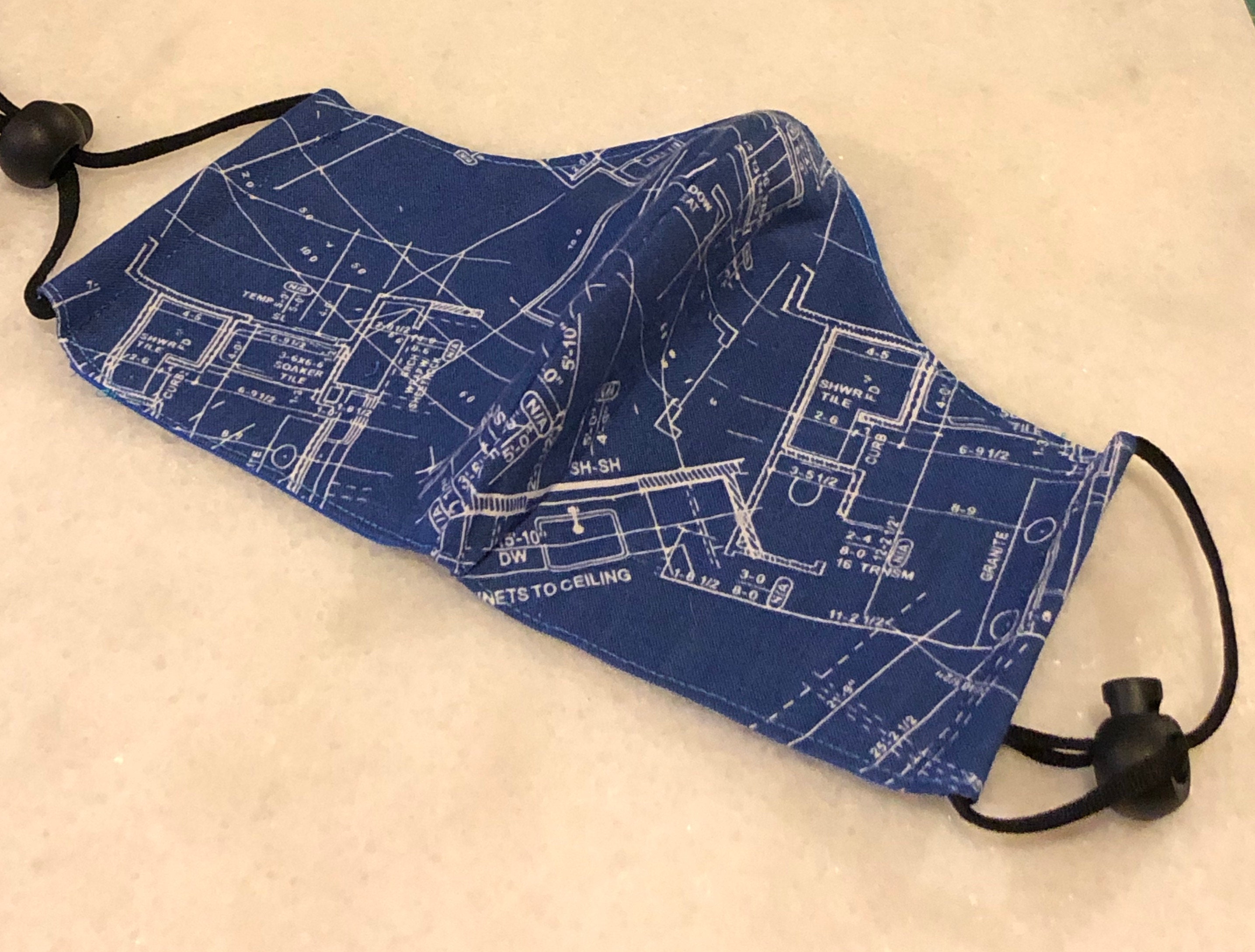 Handmade Face Mask Architecture Mask, Construction Mask, Blueprint Mask ...