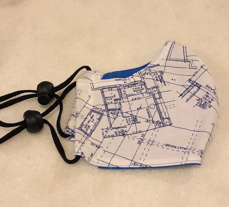 Handmade Face Mask Architecture Mask, Construction Mask, Blueprint Mask ...
