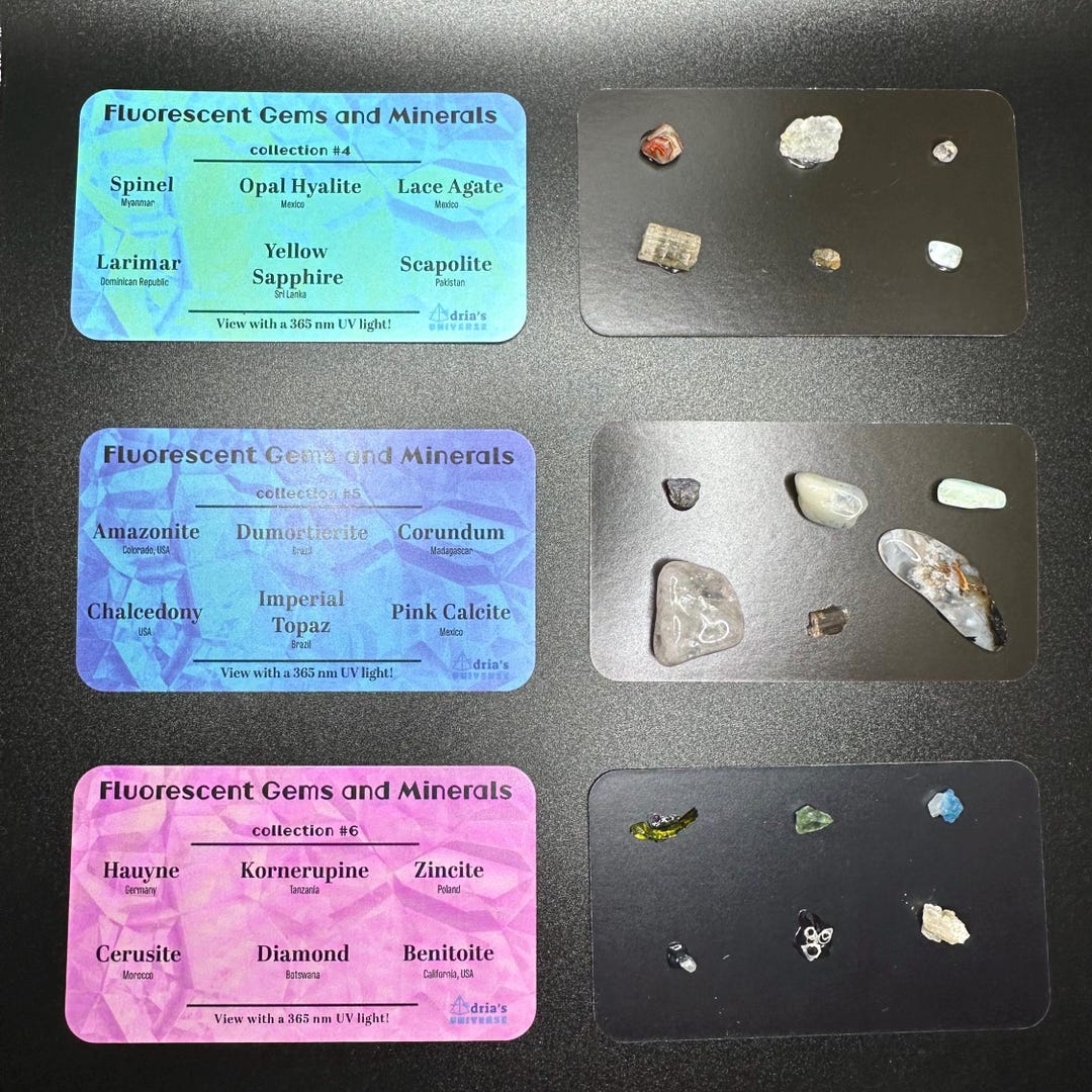 Fluorescent Mineral Advanced Kit, Rock Collection, UV Reactive Rocks ...