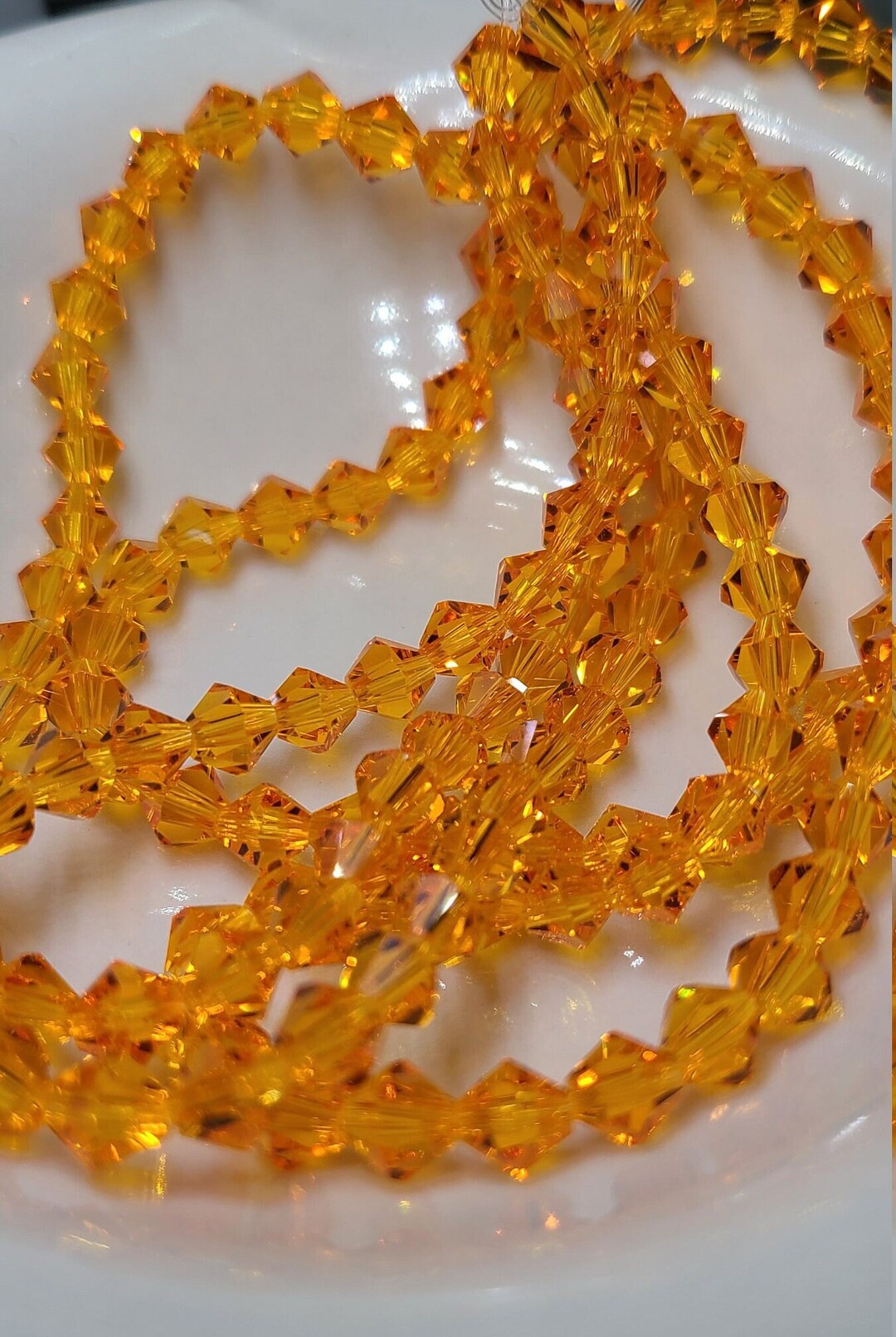 6mm Orange Glass Bicones 14 Inch Strand Item Number 4136 - Etsy