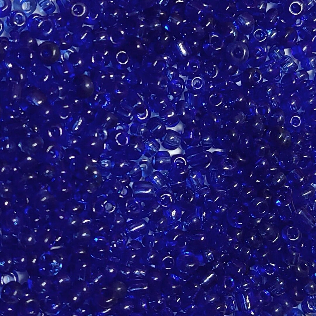 6/0 Transparent Blue Seed Beads, 4mm Rocailles, 50 Grams Item Number ...