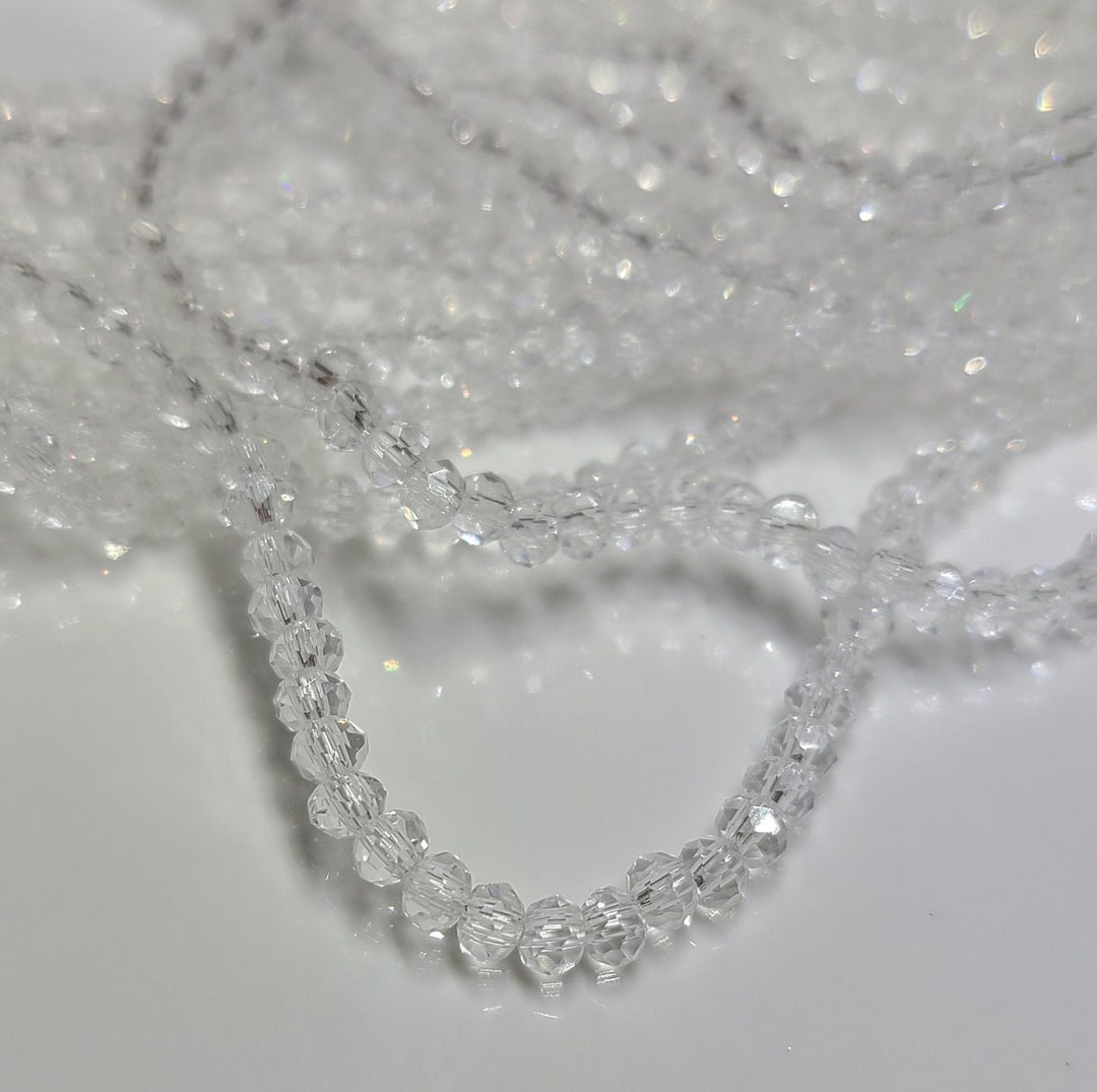 3x2mm Clear Glass Rondelles - 12 Inch Strand - Item Number 4160 - Etsy